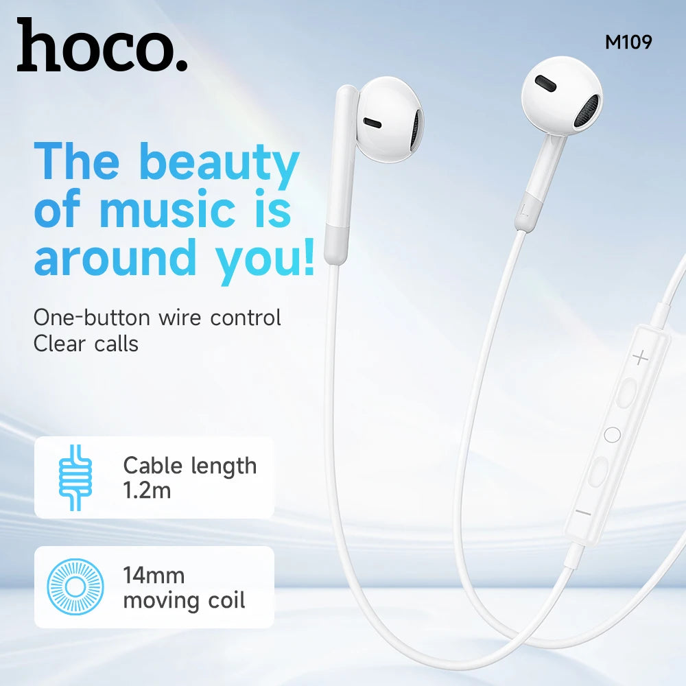 HOCO M109 Wired In-Ear Earphones with Microphone (3.5mm) – Hoco Official